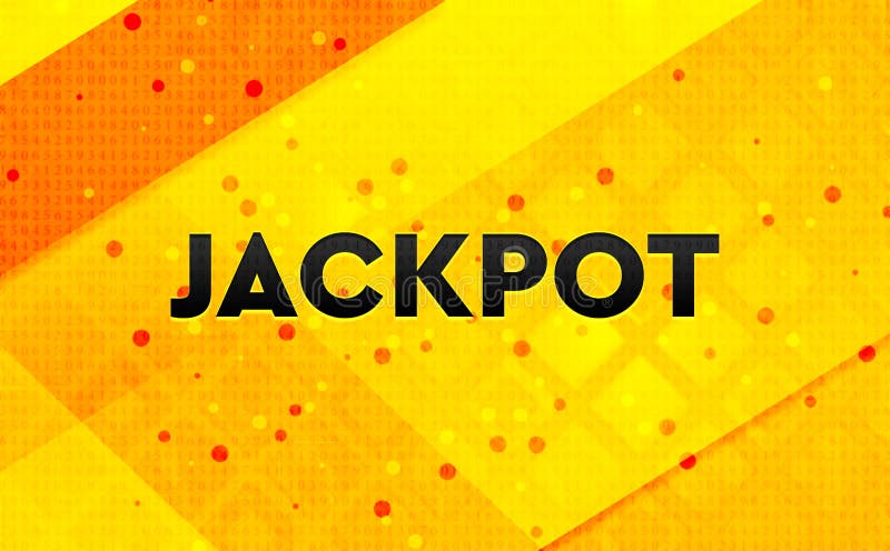 Jackpot Abstract Digital Banner Yellow Background Stock Illustration ...