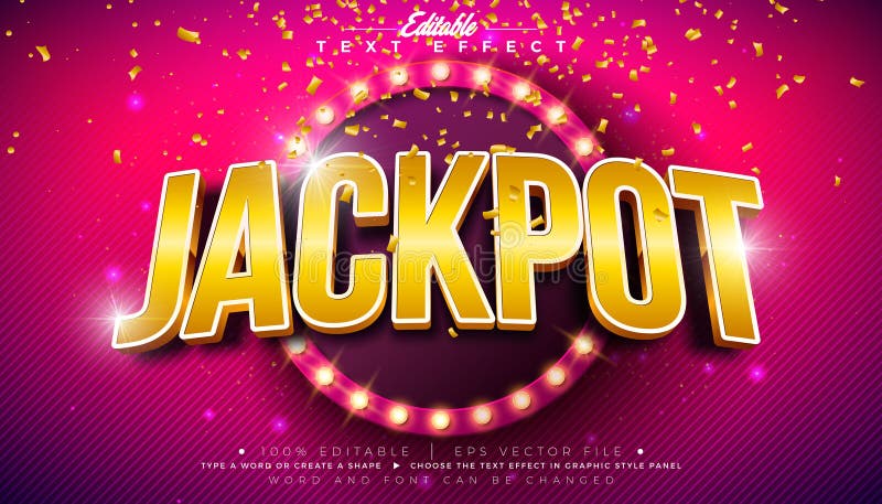 Jackpot 3D Text Effect Design Editable and Scalable Vector Graphic ...