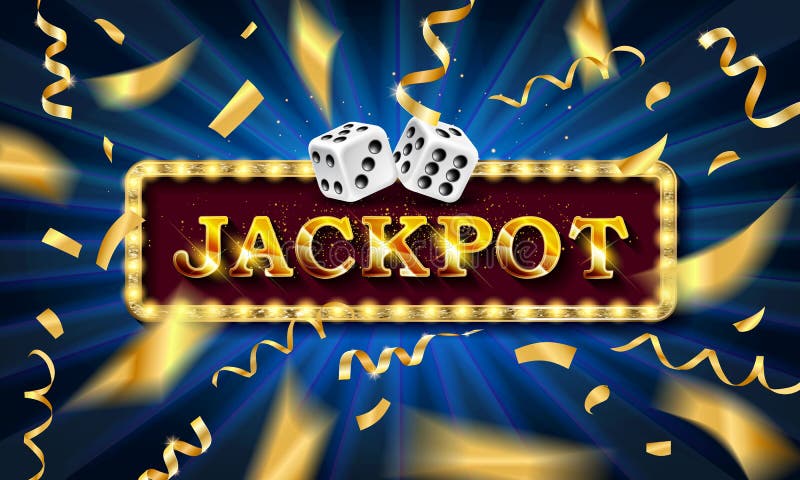 Jackpot Sign with with Flying Casino Chips Wins the Jackpot. Big Win ...