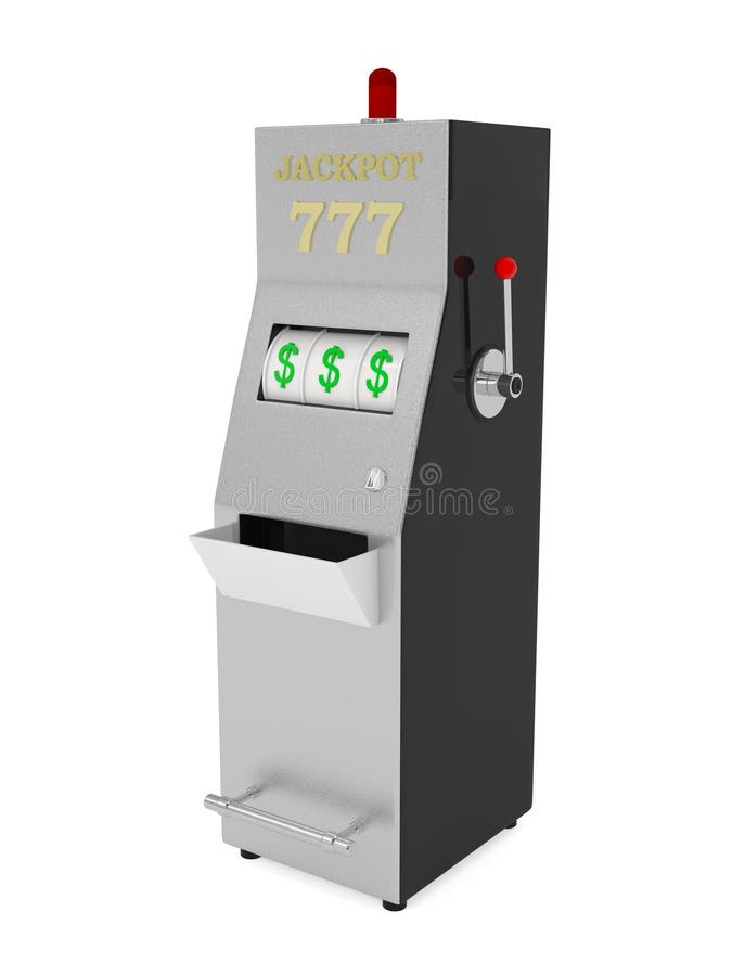 Jackpot Slot Machine in the Casino Isolated on White Stock Illustration ...