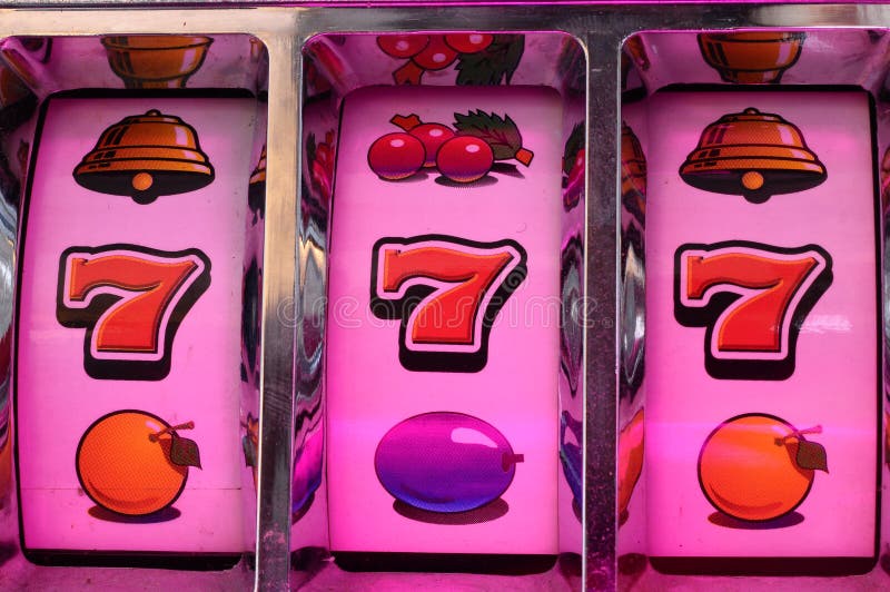 Jackpot on slot machine stock photo. Image of magenta - 46580664
