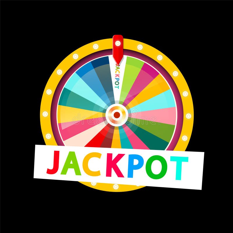 Jackpot Symbol with Wheel of Fortune on Background Stock Vector ...