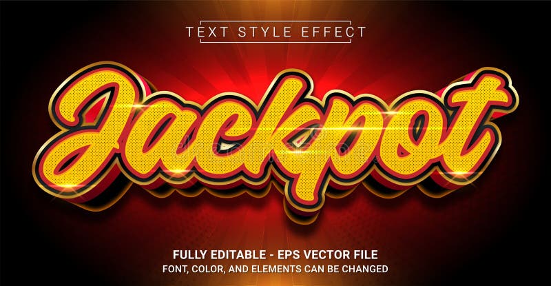Jackpot Text Style Effect. Editable Graphic Text Template Stock Vector ...