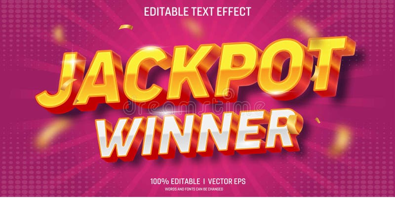 Editable Jackpot Winner Vector 3d Text Effect with Modern Style Design ...
