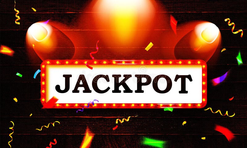 Jackpot Word on Banner Against the Background of a Wooden Wall Stock ...