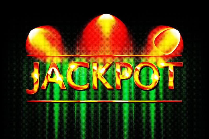Jackpot Word on Banner with Green Curtains Stock Vector - Illustration ...