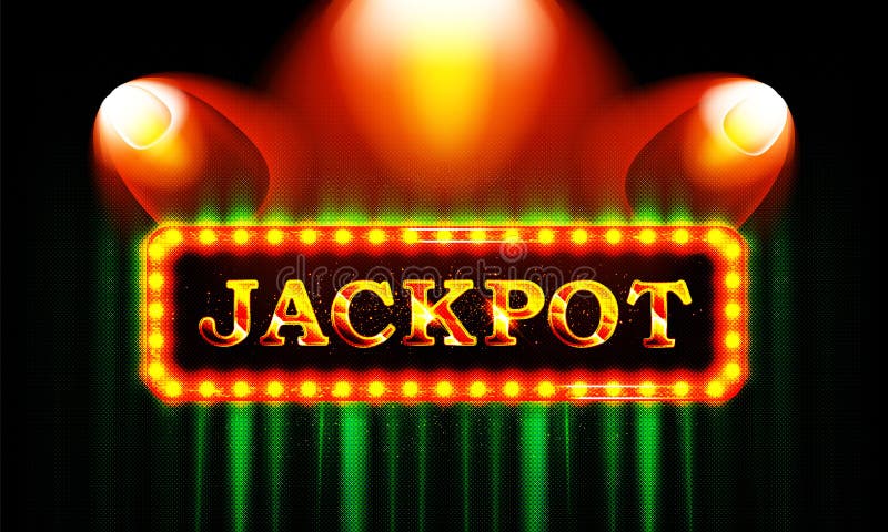 Jackpot Word on Banner with Green Curtains Stock Vector - Illustration ...