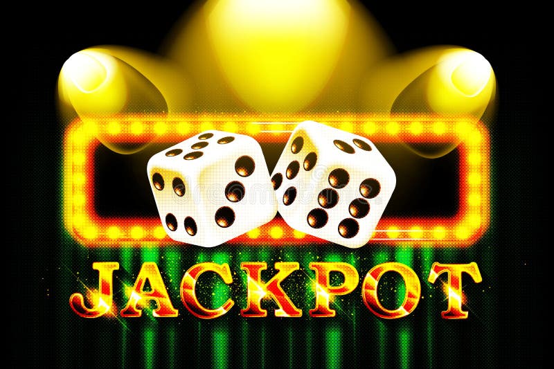 Jackpot Word on Banner with Green Curtains Stock Vector - Illustration ...