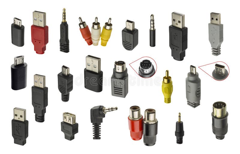 Jacks and Plugs for Communication Stock Image - Image of micro, detail ...