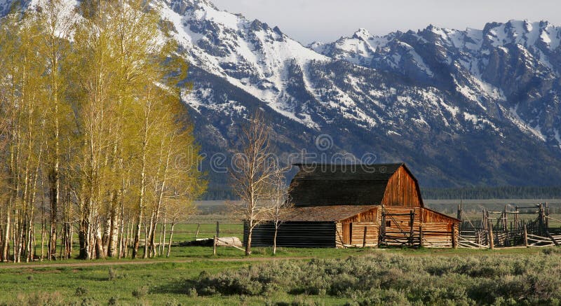 Jackson Hole Famous Barn stock image. Image of national - 5439249