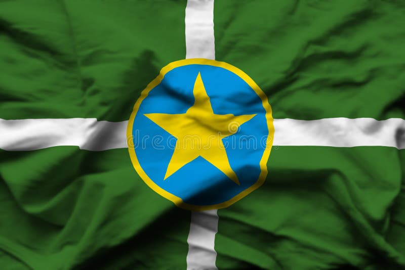 Jackson Mississippi Realistic Flag Illustration. Stock Illustration ...