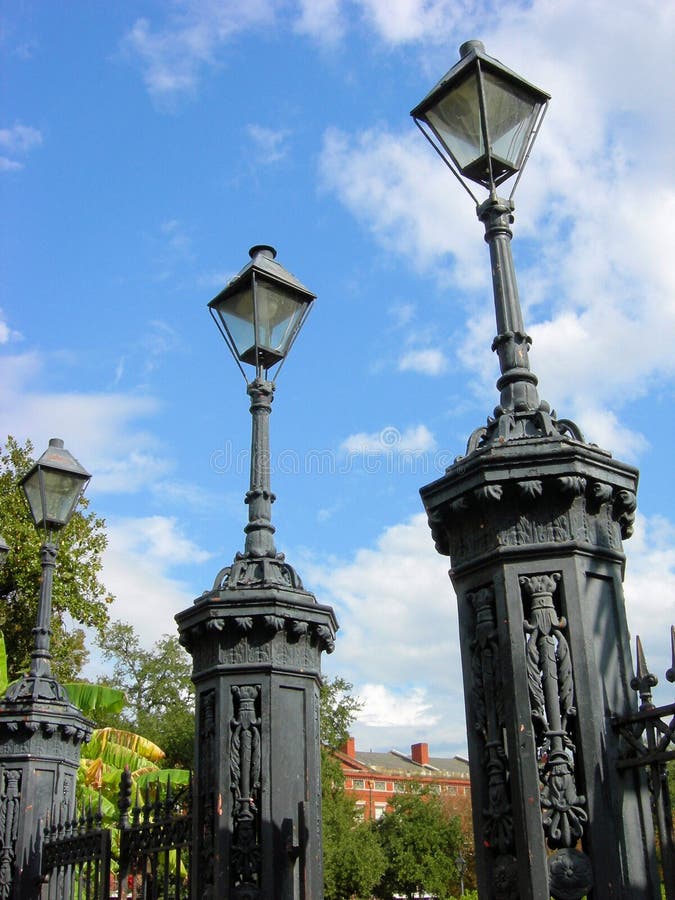 Jackson Square Lamp Posts stock image. Image of jackson - 12807165