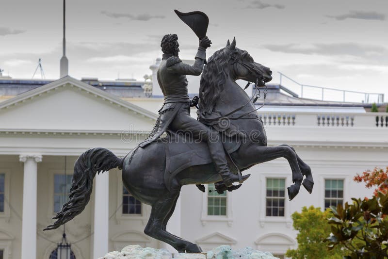 Jackson Statue Lafayette Park White-Haus-Autumn Washington DC Stockfoto ...