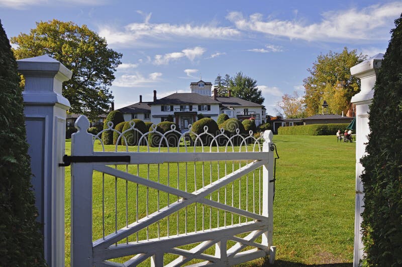 View of a Tourist Resort in Ontario, Canada with White Front Gate ...