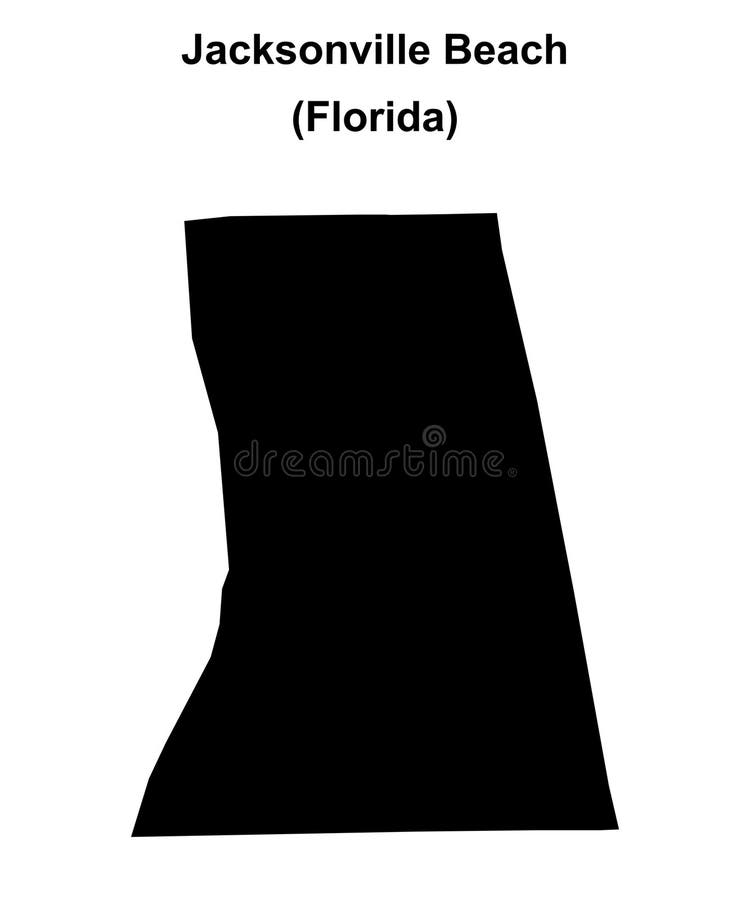 Jacksonville Beach Outline Map Stock Vector - Illustration of atlas ...