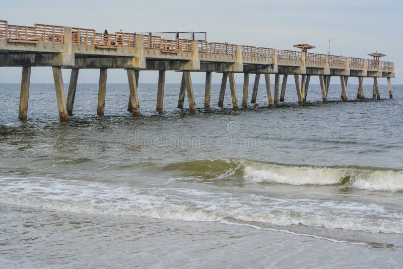 Jacksonville Beach Pier in Duval County, Florida Stock Photo - Image of ...