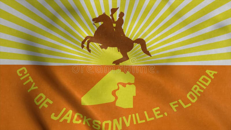 Jacksonville City Flag Waving in the Wind Stock Video - Video of ...