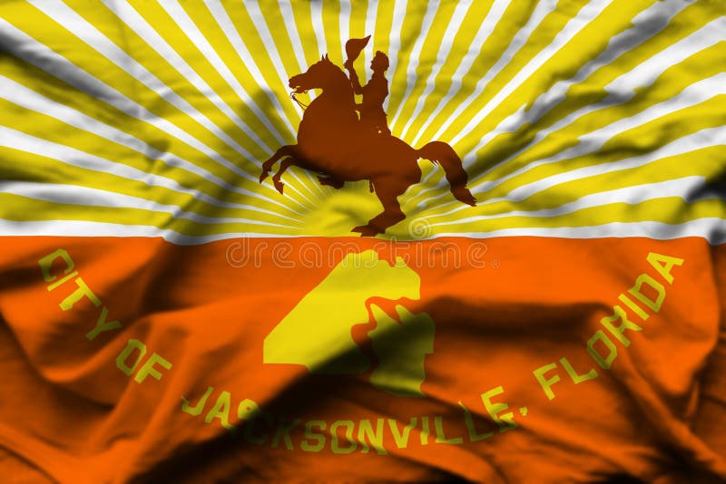 Jacksonville Florida Realistic Flag Illustration. Stock Illustration ...