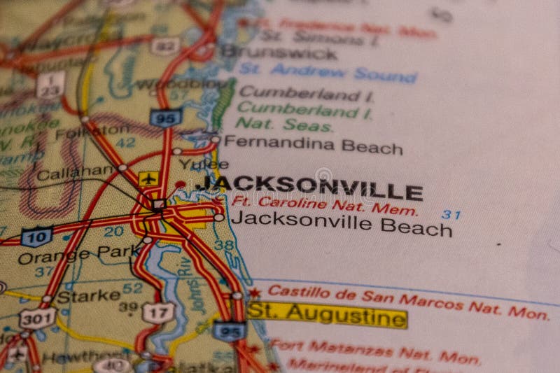 Jacksonville, Florida, USA on a Road Ma Stock Photo - Image of travel ...