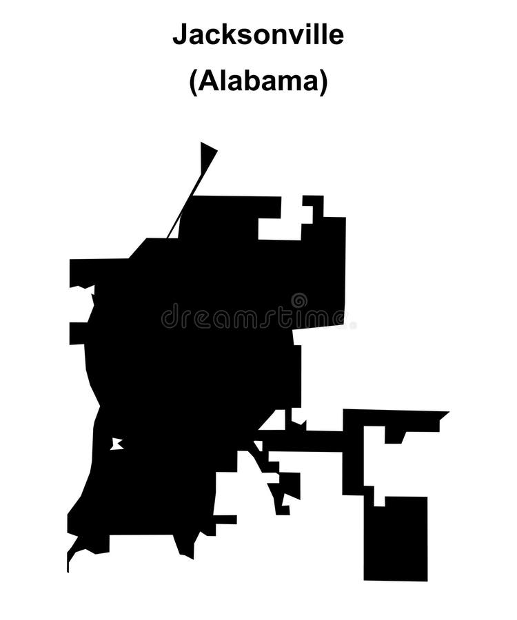 Jacksonville outline map stock vector. Illustration of silhouette ...