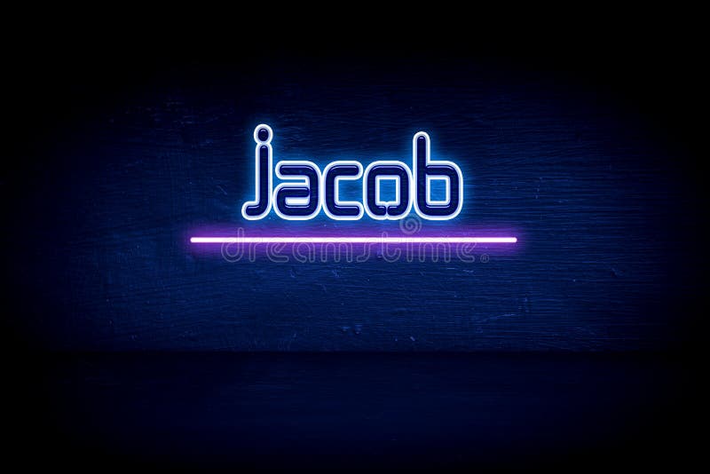 Jacob - Blue Neon Announcement Signboard Stock Image - Image of night ...
