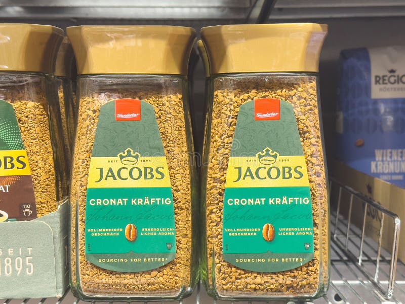 Jacobs Ground Coffee Jars on Supermarket Shelf with German Labeling ...