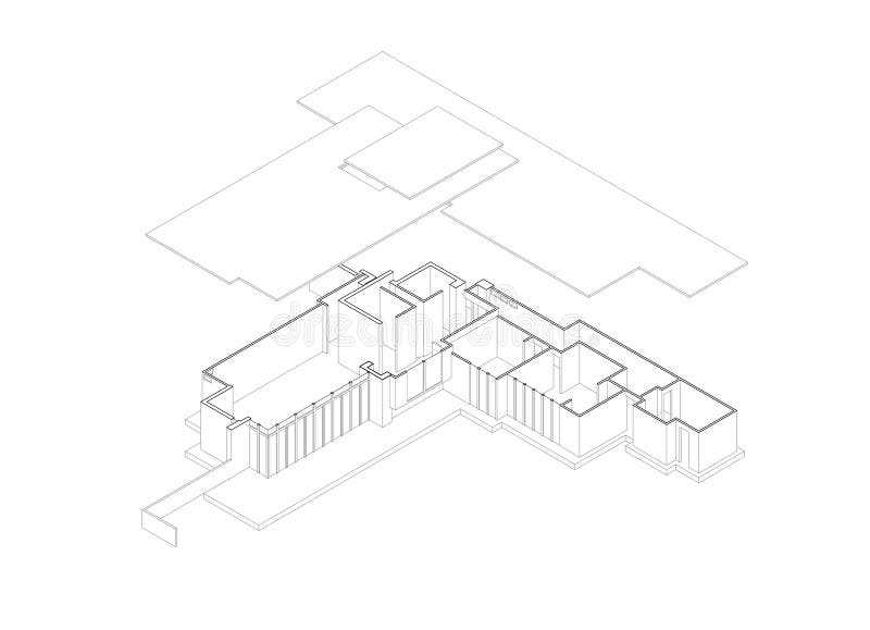 Jacobs' House Exploded Isometric Drawing Stock Vector - Illustration of ...
