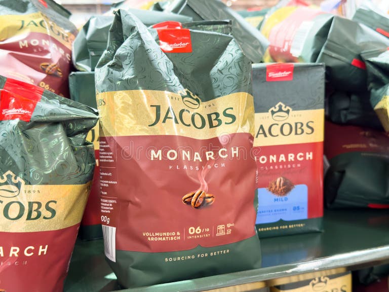Jacobs Monarch Coffee Packaging Display with Flavor Details in Retail Setting Editorial Image ...