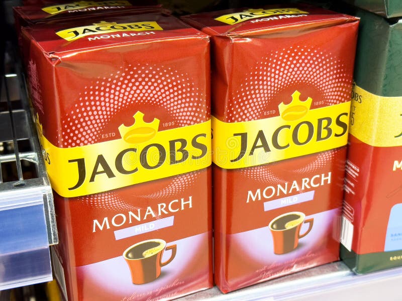 Jacobs Monarch Mild Coffee Packages on Store Shelf Displaying Bold ...