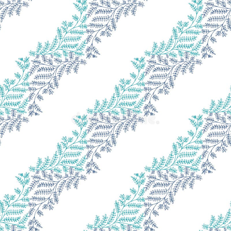 Jacquard Effect Wild Meadow Grass Seamless Vector Pattern Background ...