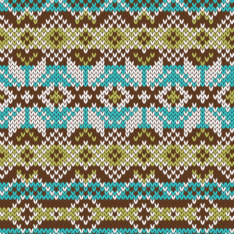 Jacquard Fair Isle Knitted Seamless Pattern Stock Vector - Illustration ...