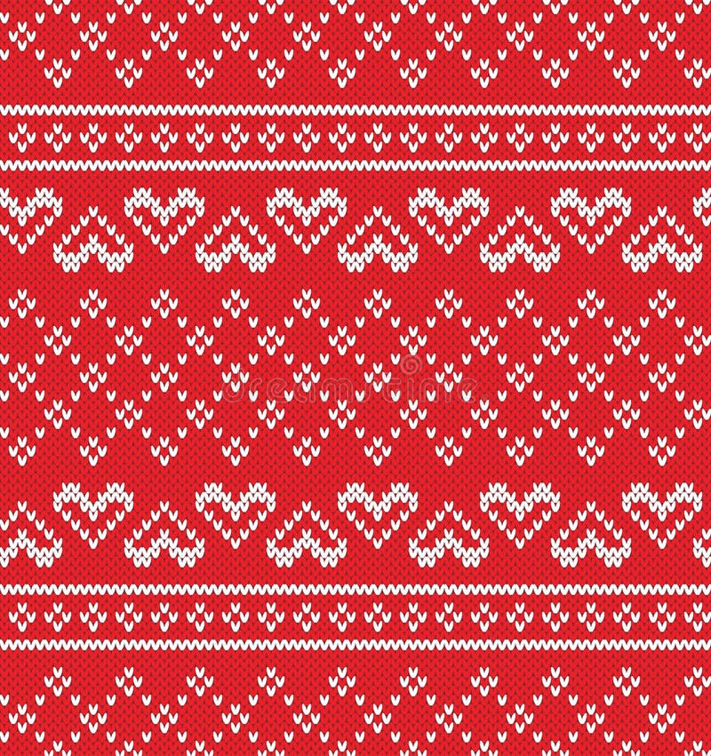 Jacquard Heart Seamless Knitting Pattern Stock Vector - Illustration of ...