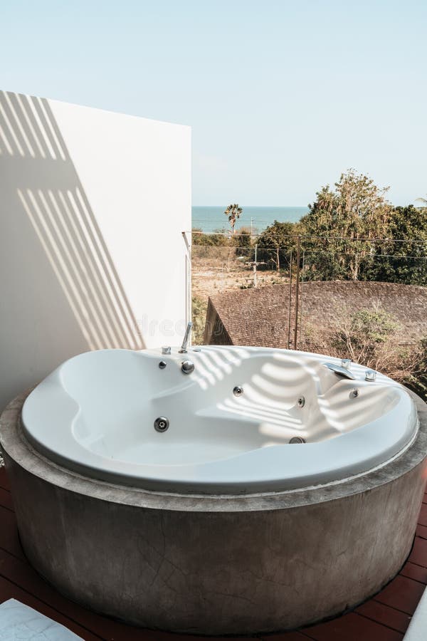 Jacuzzi at the Balcony stock photo. Image of relax, holiday - 60926912