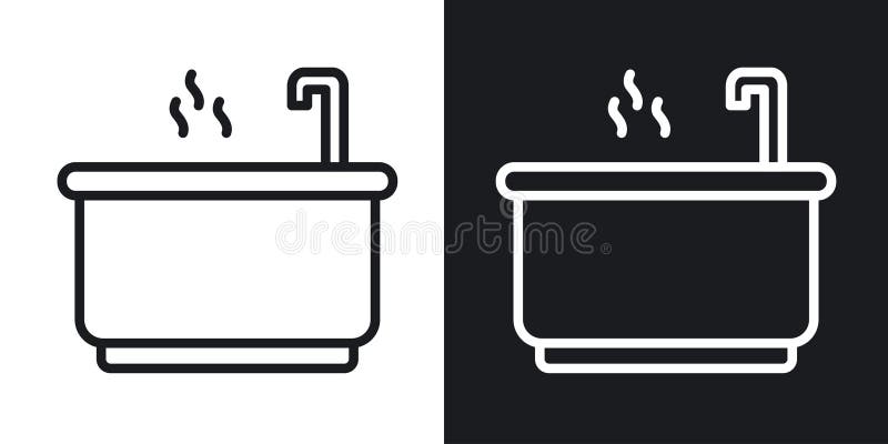 Jacuzziline in Thin Line Black Color. Flat Simple Vector Symbols ...