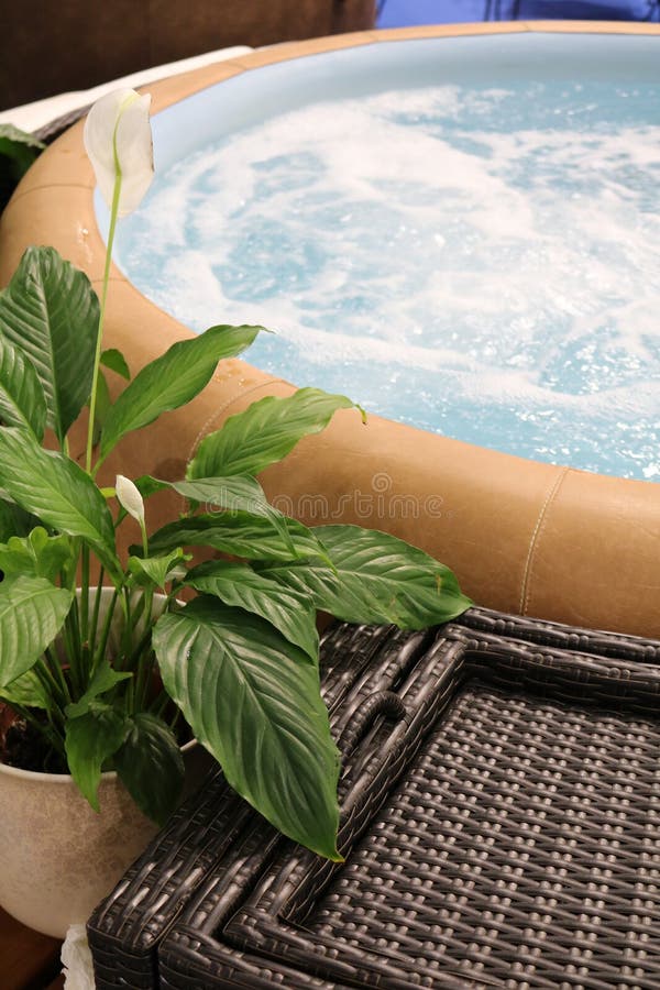 Spa Jacuzzi Hot Tub Bubbling Water Close Up Stock Photo - Image of ...