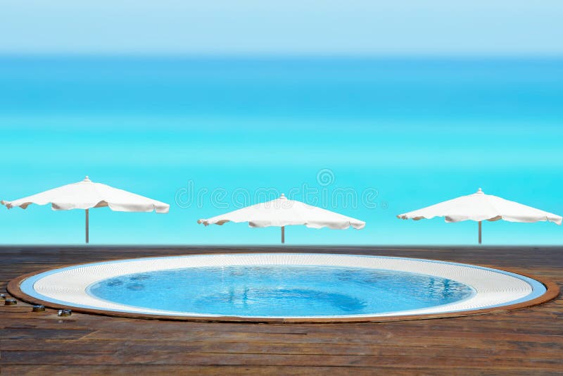 Jacuzzi Tub Facing a Beach stock image. Image of travel - 42650611