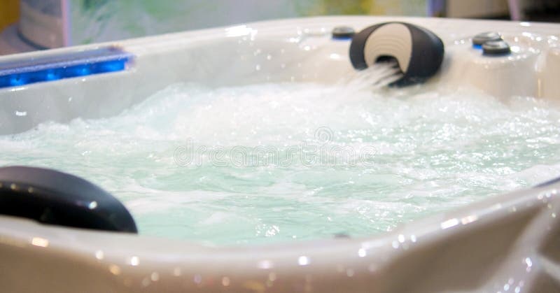 Jacuzzi Waterfall Bath with Water Stock Photo - Image of backdrop, care ...