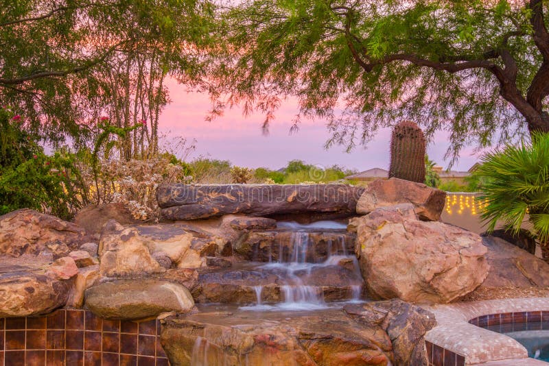 Jacuzzi Waterfall stock photo. Image of lush, rocks, flowing - 48386490