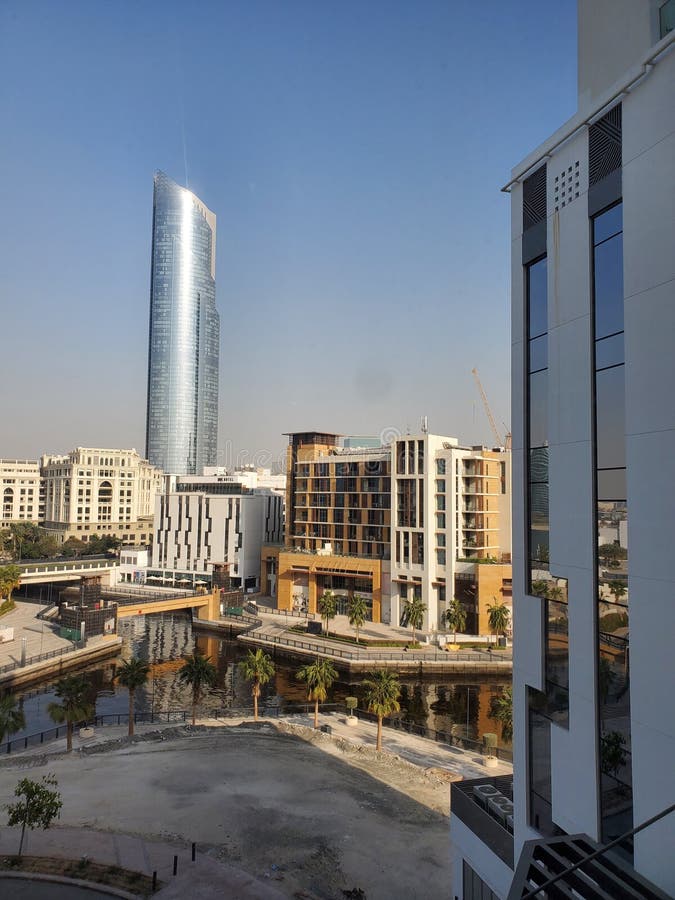 D1 Tower at Jaddaf Waterfront in Dubai, UAE Stock Photo - Image of ...