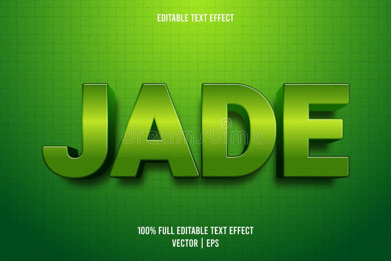 Jade Editable Text Effect Glossy Green Cartoon Style Stock Vector - Illustration of style, pale ...