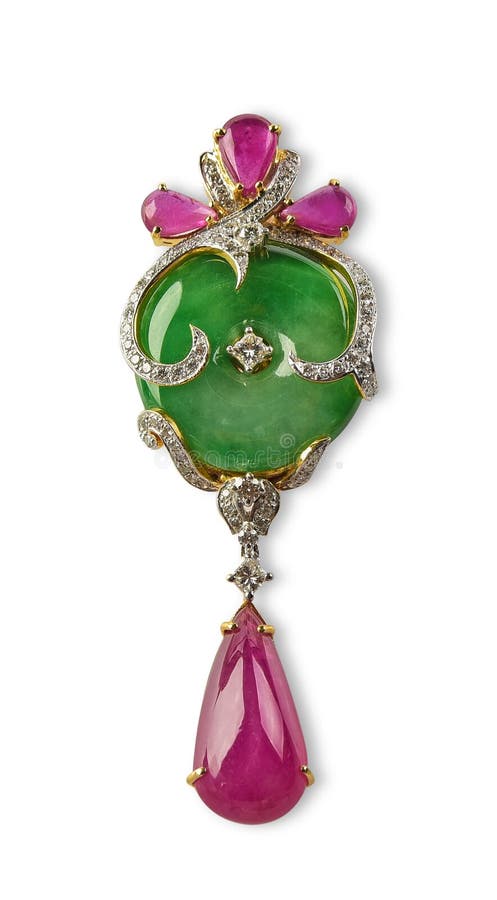 Jade Pendant Joyas, Joyas De Ruby Aisladas En Fondo Blanco Imagen de ...
