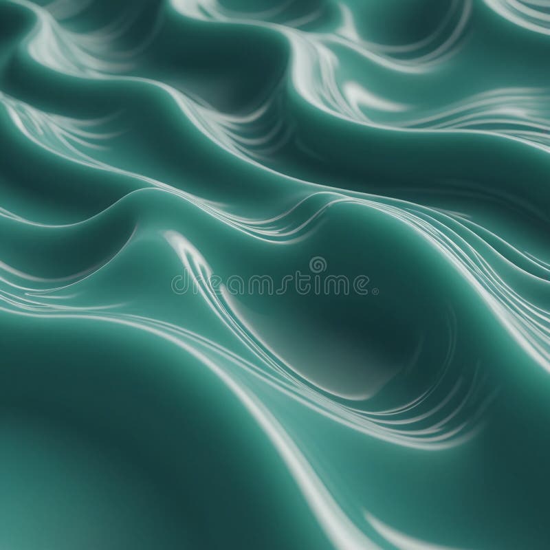 Jade Ripples in Teal Abstract 3D Wave Design Stock Illustration ...