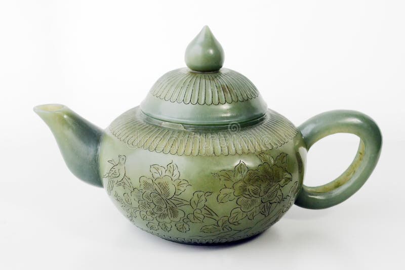 Jade teapot stock photo. Image of treasure, antique, isolated - 38594824