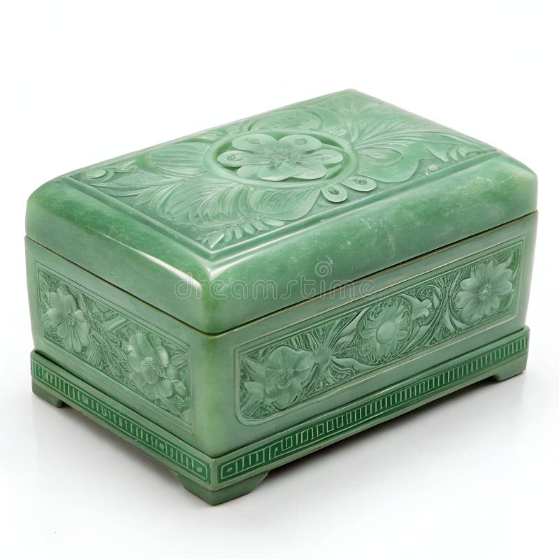 Jadeite Jewelry Box Isolated on White Background Stock Illustration ...
