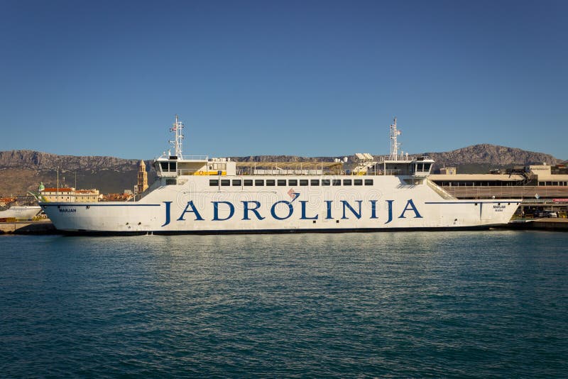 Jadrolinija Ferry Marjan at Split Harbor Editorial Photo - Image of split, marjan: 256200811
