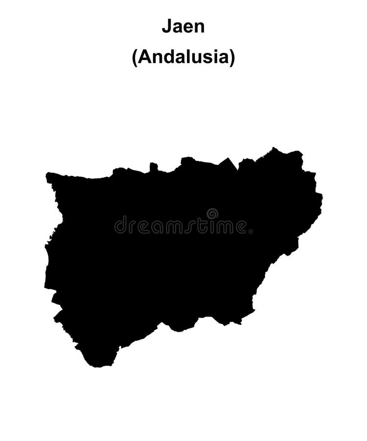 Jaen outline map stock illustration. Illustration of region - 385348436