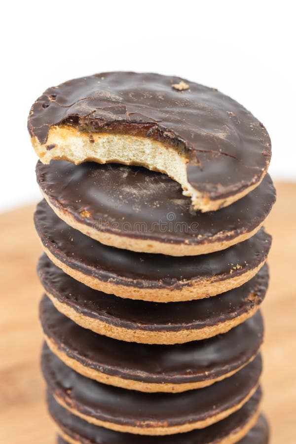 Jaffa Cakes Cookies Chocolate Orange Isolated Over White Stock Image ...