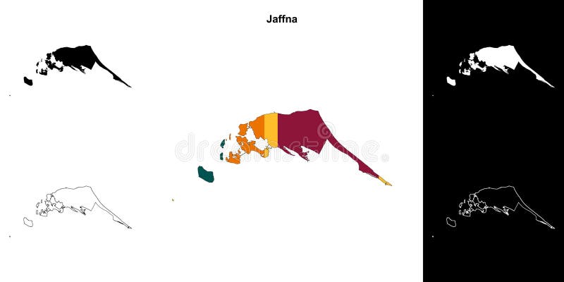 Jaffna outline map stock vector. Illustration of isolated - 356680773
