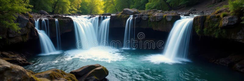 Jagged Basalt Rocks Frame Cascading Punch Bowl Falls , Waterfall ...