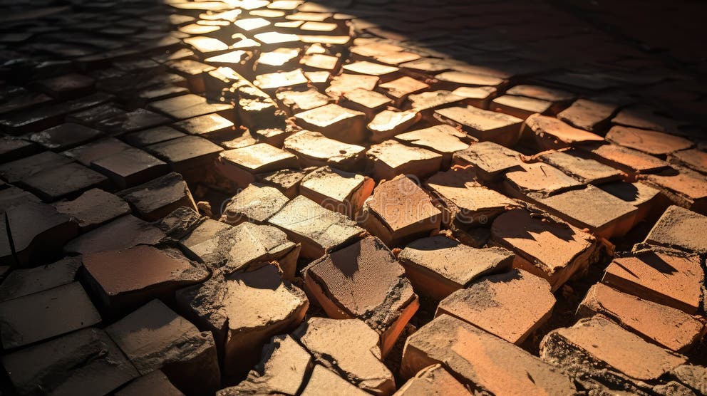 Jagged brick wall broken stock illustration. Illustration of generated ...